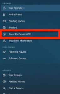 How to see Recently Played With in Steam [PC & Smartphone]